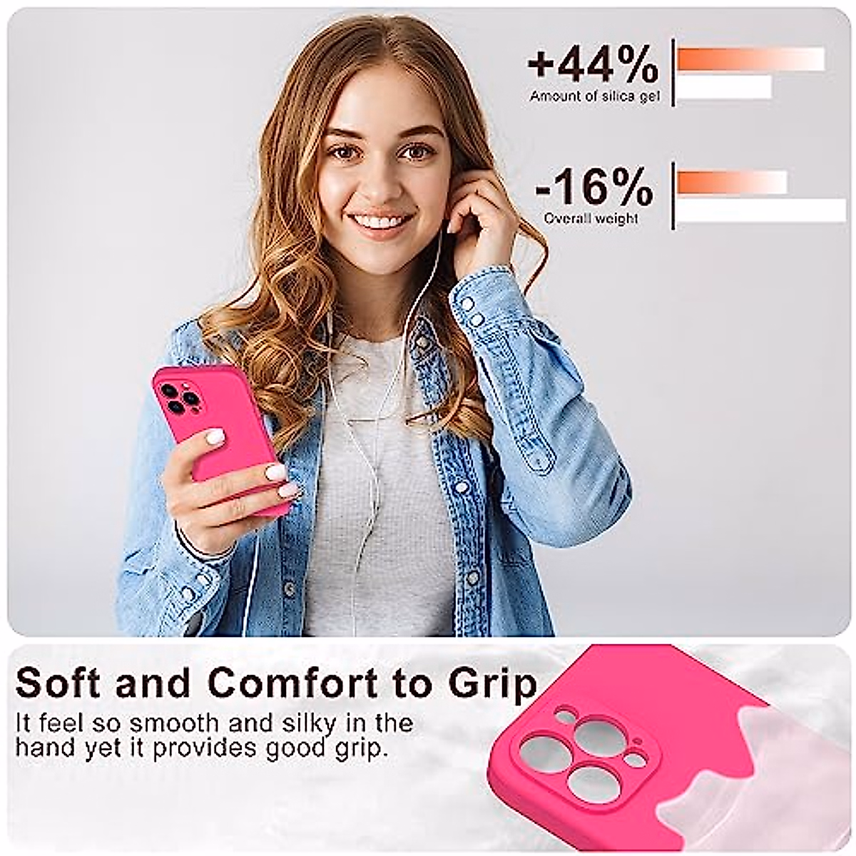 DEENAKIN iPhone 12 Pro Magnetic Case with Screen Protector and Enhanced Camera Cover,[Suitable for Magsafe] Soft Flexible Gel Rubber Bumper Protective Phone Case for iPhone 12 Pro 6.1" Hot Pink