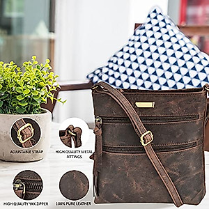 ESTALON Real Leather Crossbody Bag for Women - Women's Shoulder Sling Handbags Medium Purses Soft Crossover Purse Christmas Gift