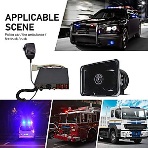Police Siren Speaker - DC 12V 200w Car PA System kit with emergency siren horn Speaker loud 9 sound Wired Handheld Microphone Loudspeaker Emergency Siren Electronic For vehicles Truck UTV ATV
