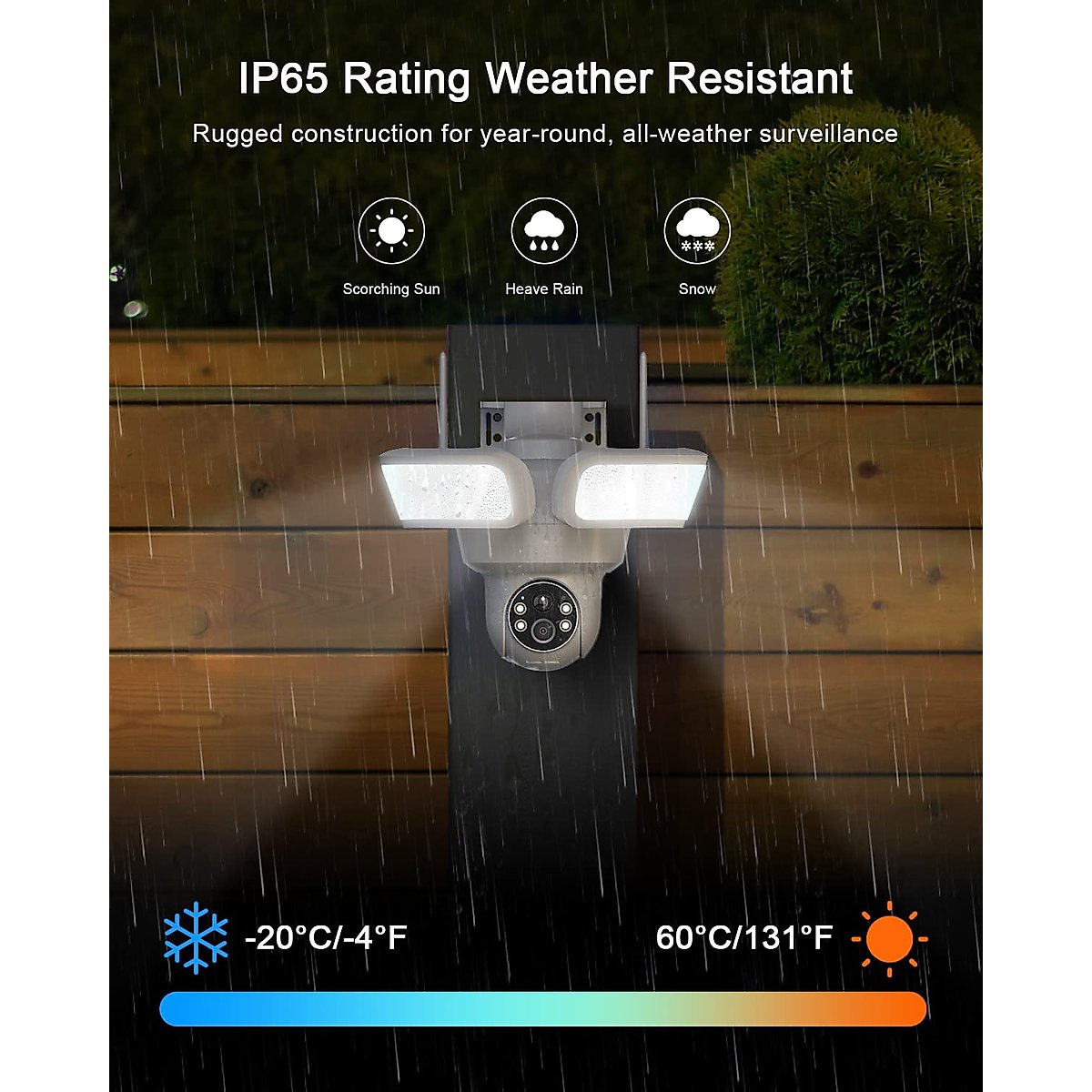 ANRAN Floodlight Security Camera Wireless Outdoor with 360° View Pan/Tilt, 2K Solar Powered WiFi Camera, IP65 Smart Lighting Cam, Color Night Vision, 120dB Siren, Two Way Audio, PIR Motion Detection
