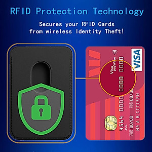 AIZHEM Magnetic Wallet for iPhone, Magnetic Leather Card Holder for Apple MagSafe, Mag Safe Cardholder Compatible with iPhone 12/13/14/15 Series and MagSafe Case, Midnight Black