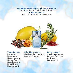 Versace Miniature Variety Trio Collection Perfume Gift Set for Men 0.17 oz/5 ml Splashes 1