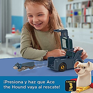 Fisher-Price DC League of Super-Pets Preschool Toy Super Launch Ace & Batmobile Vehicle Set for Kids Ages 3+ Years