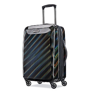 American Tourister Moonlight Hardside Expandable Luggage with Spinner Wheels, Iridescent Black, Carry-On 21-Inch