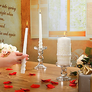 Irenare 3 Unity Candles with Candle Holder for Wedding Ceremony Wedding Accessories for Reception Ceremony Decorative Glass Candle Holder Pillar Candle for Formal Events Wedding Church (Classic Style)