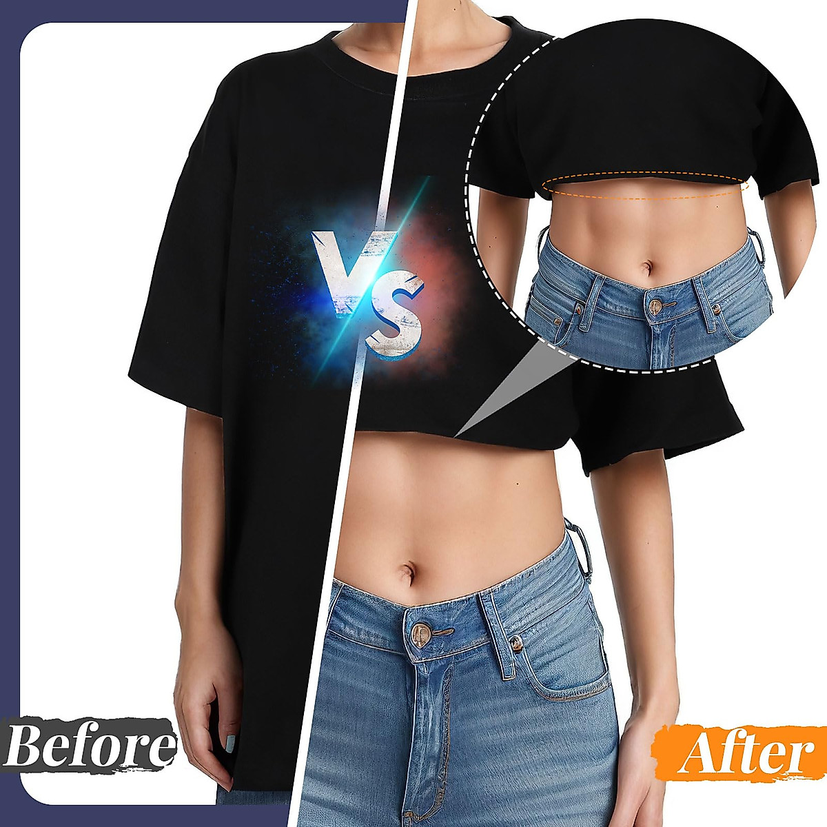 JASGOOD 2 PCS Crop Tuck Band, Croptuck Adjustable Band, Tucking Sweaters, Shirts and Hoodies Elastic Stretch Belt for Women Men(Black+Black)