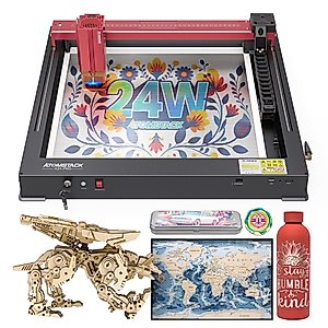 ATOMSTACK Pro Series Laser Engraver, Unibody Laser Cutter and Engraving Machine, 600mm/s High Speed Laser Engraver for Wood and Metal, Acrylic, Glass, etc.(24W-A24 Pro)