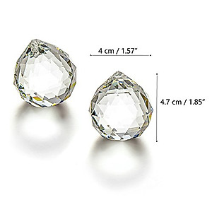 Crystal Ball Prism 40mm/1.57 Inch Decorative Ball for Chandelier Window Suncatcher 10Pack Rainbow Maker