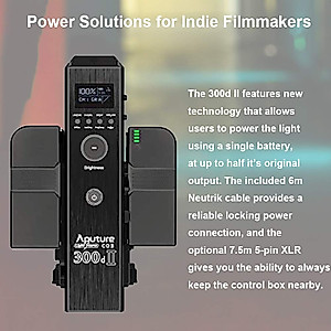 Aputure LS C300D Mark II COB Light Storm 350W 55000lux Daylight Balanced Led Video Light V-Mount CRI97+ TLCI97+ 8 Built-in Lighting Effects Sidus Link App Control 2.4G 100m Wireless Remote Control