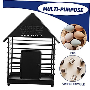 Cabilock Holder Syrup Coffee Desktop Arrangement Stand Tea Bag Box Coffee Condiment Organizer Iron Black Bread Supplies Office Sugar Bags Holder