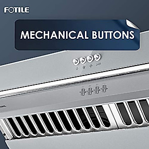 FOTILE JQG7502.G 30" Range Hood Unique Side-Draft Design for Under Cabinet or Wall Mount Modern Kitchen Vent Hood Powerful Motor LED Lights Mechanical Buttons Cooktop Bundle (1. Silver Gray)