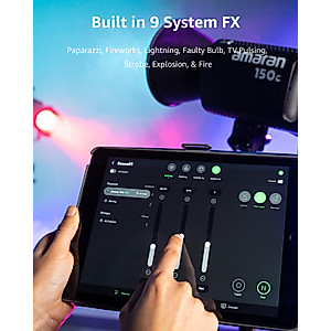 Aputure amaran 150c Video Light,RGB Studio Light 150W Output Bowens Mount Point-Source LED video light,15,610 lux @ 1m 2,500K ~7,500K CCT,APP Control 9 System FX Photography Lighting(amaran 150c Gray)