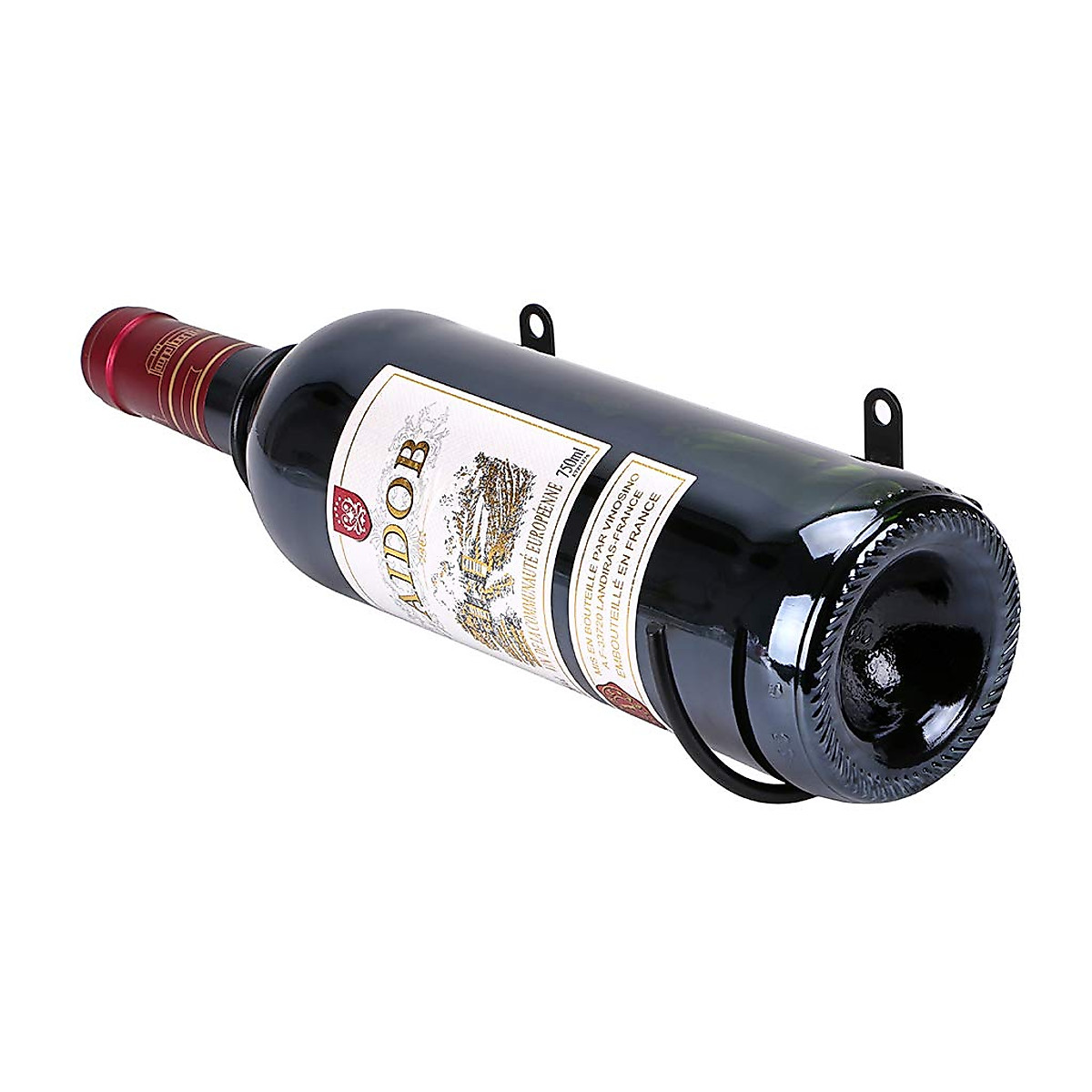Hipiwe Pack of 6 Wall Mounted Wine Racks - Red Wine Bottle Display Holder with Screws, Metal Hanging Wine Rack Organizer for Beverages/Liquor Bottles Storage