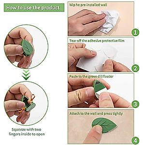 30 Pcs Plant Climbing Wall Fixture Clip Self-Adhesive Hook Vines Traction Invisible Stand Green Leaf Plant Clip Garden Wall Clip Plant Clip for Climbing Plants