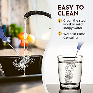 REPRINPIC Powerful Mini Milk Frother Electric Whisk Drink Mixer for Lattes, Coffee, Cappuccino, Hot chocolate, Battery Operated (not included) Mini Drink Mixer Upgraded Motor