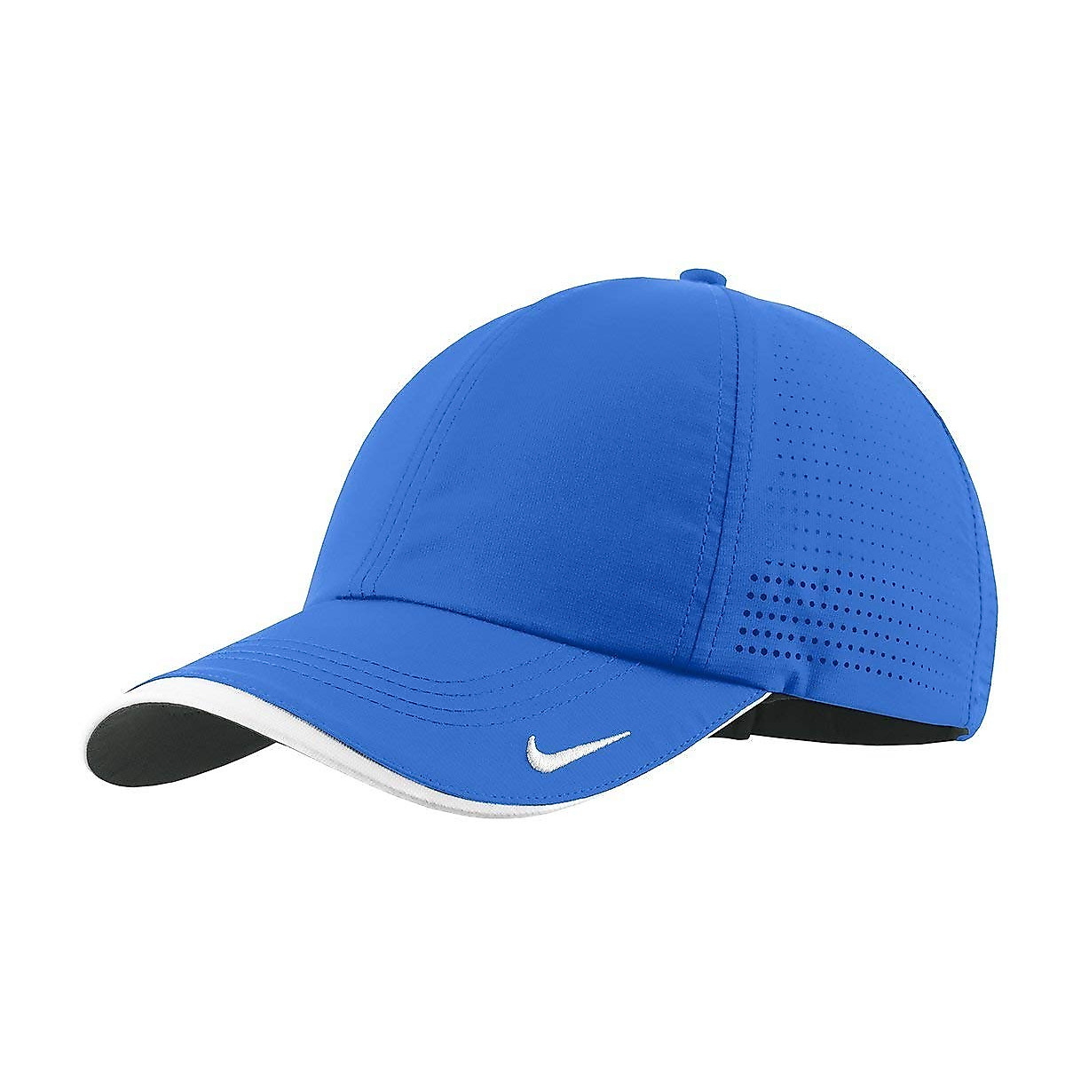 Nike Authentic Dri-Fit Low Profile Swoosh Embroidered Perforated Baseball Cap (Blue Sapphire, One Size)