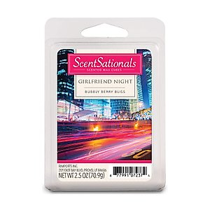 Scentsationals Wax Melts, Wax Cubes Strong Scent - Girlfriend Night - Long Lasting Scented Wax Melts for Warmer, 2.5 oz (6 cubes)