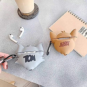 Airpods Case,New 3D Cute Cartoon Jerry Mouse Case for Apple Airpods 1&2, Airpods Accessories Shockproof Protective Premium Silicone Cover and Skin for Apple Airpods Charging Case (Jerry)