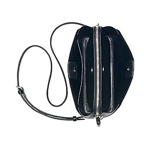 Calvin Klein Hailey Micro Pebble Triple Compartment Chain Crossbody, Black/Silver