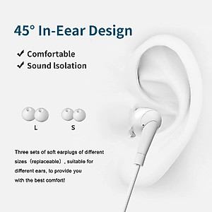 VddSmm Wired Earbuds 6 Pack Earbuds Earphones with Microphone Earbuds Wired Stereo in-Ear Headphones Compatible with iPhone and Android Smartphones iPad MP3 Fits All 3.5mm Interface Devices