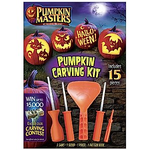 Pumpkin Carving Kit w/Pattern Book - 15 Pieces