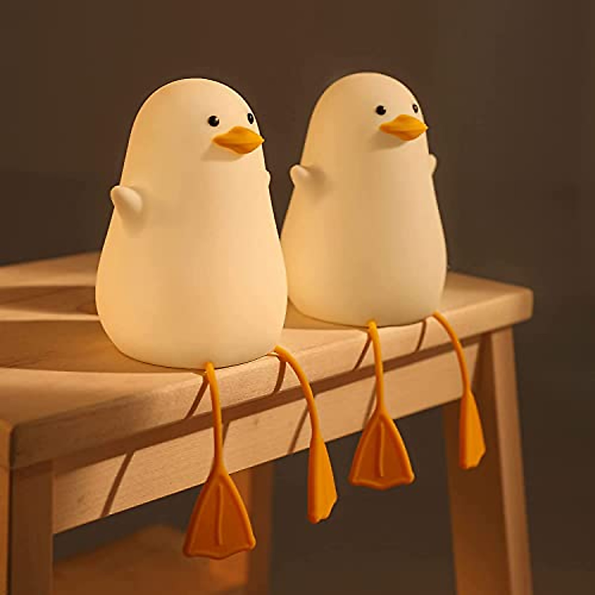 Attivolife Duck Night Light for Kids, Cute Animal Silicone Lamp Touch Control + Dimmable + Timer, USB Rechargeable LED Feeding, Bedside Bedroom Decor Birthday Gifts for Toddler Baby Women