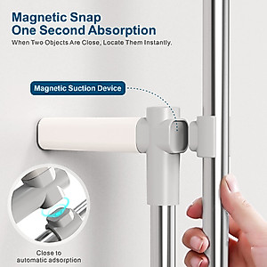 Broom and Dustpan Sets, 2 Pack Upright Brooms and Dustpans with 2 Broom Hooks, with Long Handle for Home Kitchen Lobby Floor Cleaning Supplies with Extension Pole