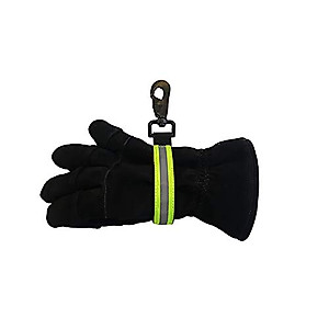 LINE2design Heavy Duty Firefighter Glove Strap with Green Reflective Trim Fire Gear Bags - Ultimate Turnout Gear Bags Firefighting Glove Safety Strap