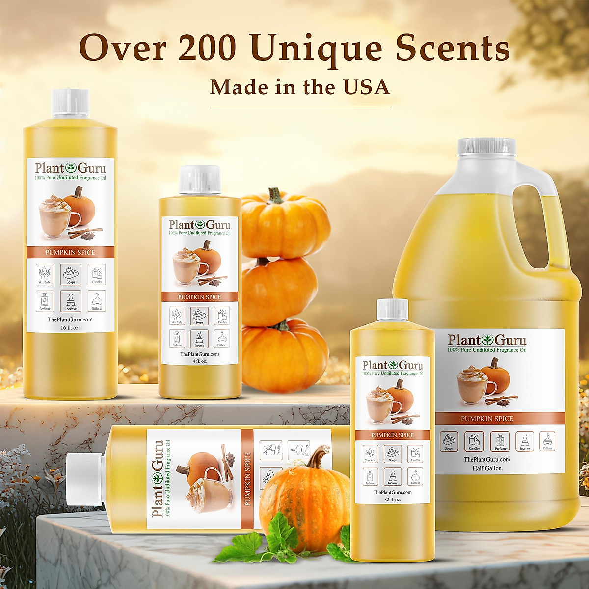 Pumpkin Spice Fragrance Oil, 4 fl. oz., Scented Oil for DIY Soap Making, Candles, Bath Bombs, Potpourri, Reed Diffusers, Aromatherapy, and More