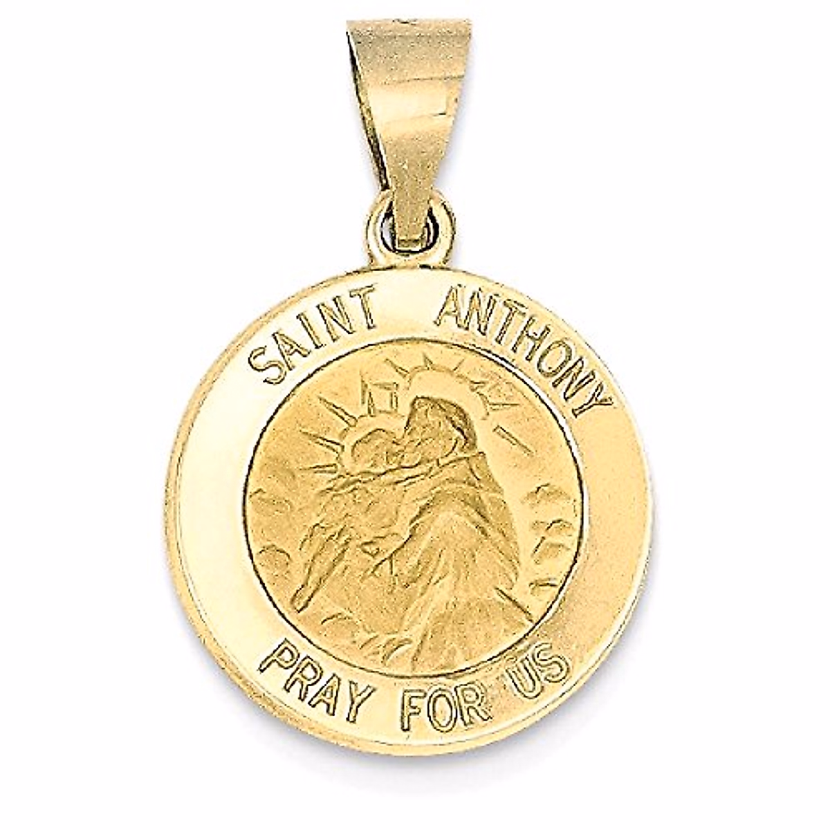 IceCarats 14K Yellow Gold Saint Anthony Medal Necklace Charm Pendant Only