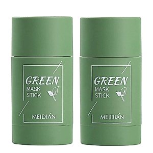 RUOQI 2PCS Green Tea Mask for Face, Blackhead Remover with Green Tea Extract, Deep Pore Cleansing, Moisturizing, Skin Brightening, Removes Blackheads for All Skin Types of Men and Women