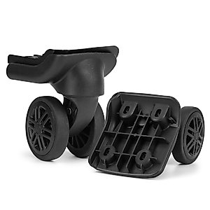Zoofen Suitcase Wheels Swivel Wheel with Dual-Wheels Luggage Wheels Replacement Suitcase Wheels with 4 Screw Holes (W044-B,2 pcs)