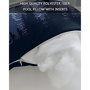 Recliner Head Pillow Ledge Loungers Chair Pillows with Insert Forest Tree Silhouette Bluish Violet Abstract Gradient Lumbar Pillow with Adjustable Strap Patio Garden Cushion for Bench Couch, 2 PCS