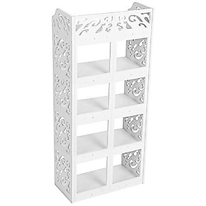 ZUQIEE Shoe Rack 5-Tier Wood Storage Stand Free Standing Shoe Organiser Shelf, White, 15.7 X 9.1 X 35.4inch Shoe Rack
