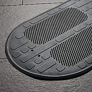 Medline Momentum Stand Steady Bath and Shower Mat with Exfoliating Foot Scrubber, Non Slip Bath Mat for Tub, Microban Protection, Gray