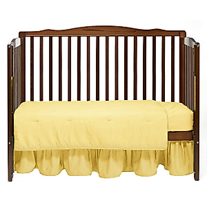 Baby Doll Solid 3 Piece Crib Bedding Set, Yellow, 500c3-yellow