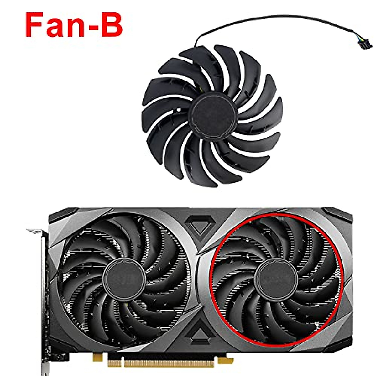 inRobert 95mm PLD10010S12HH RTX3060 RTX3070 GPU Fan for MSI RTX 3070 3060 Ti Ventus 2X Graphics Card Cooling Fan (Fan-B)
