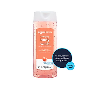 Amazon Basics Clarifying Pink Grapefruit Body Wash, 2% Salicylic Acid Acne Treatment, Dermatologist Tested, 8.5 Fluid Ounces, Pack of 1