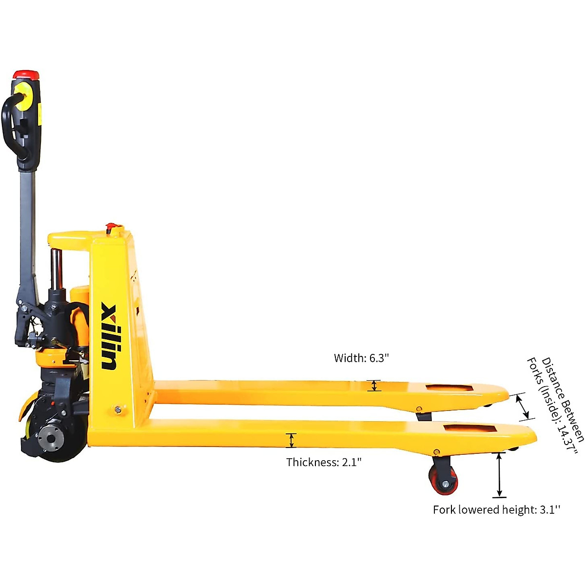 Xilin Electric Pallet Jack Truck Lithium Battery 3300LBS Capacity 48" x 27" Fork Size and Manual Hydraulic Lift Table Cart Double Scissor 330lbs Capacity 43.3" Lifting Height