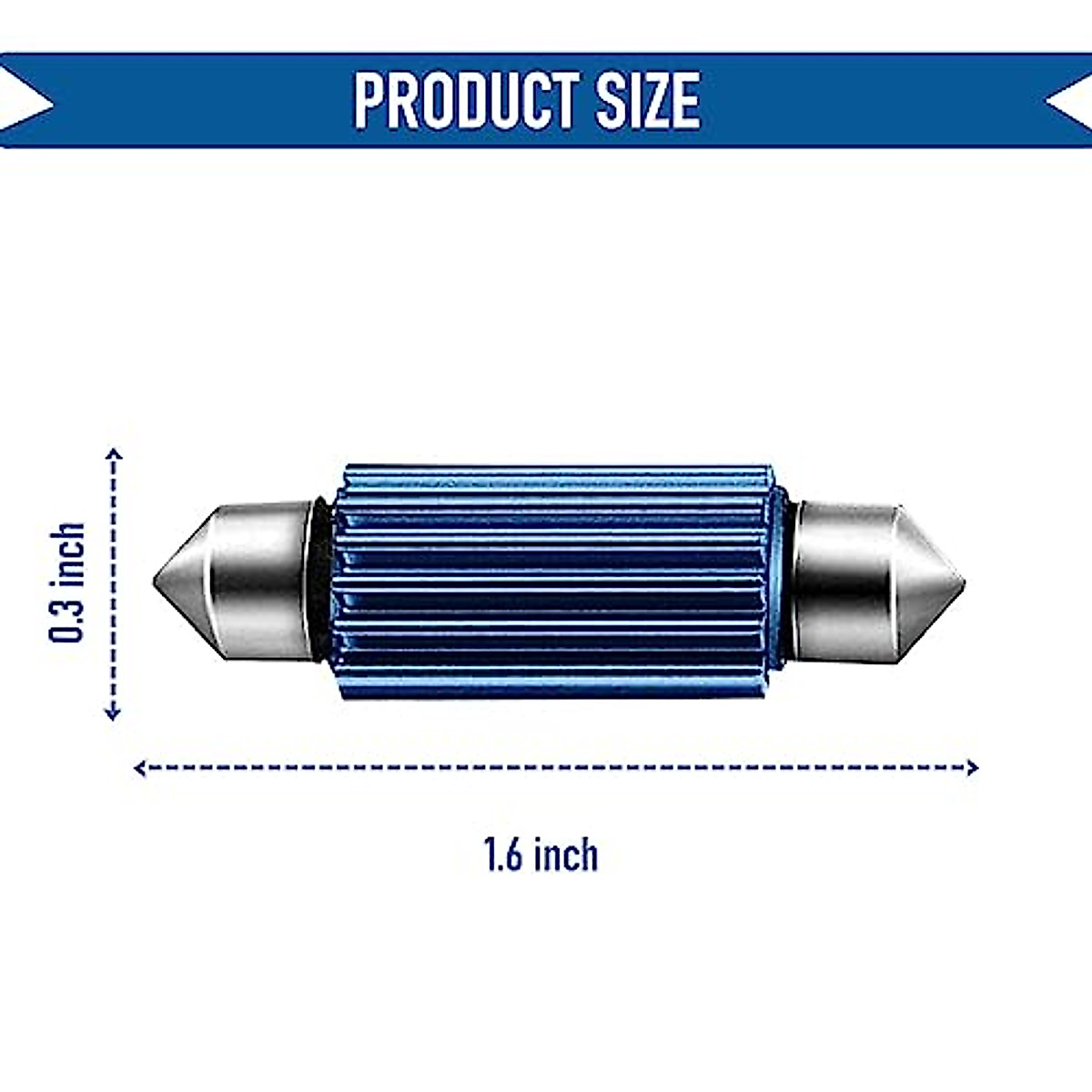 ZKFAR Pack-2 42mm LED Bulbs Extremely Bright, 3014 Chipsets 400LM for LED Interior Dome Map Door Lights Bulbs (White)