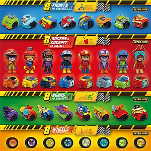 T-Racers 8431618020524 2 Series 2 – Surprise Driver. Build, Mix and Race Car can be Taken Apart and All Parts are Interchangeable. Includes The Complete Collection, Multicoloured, One Size