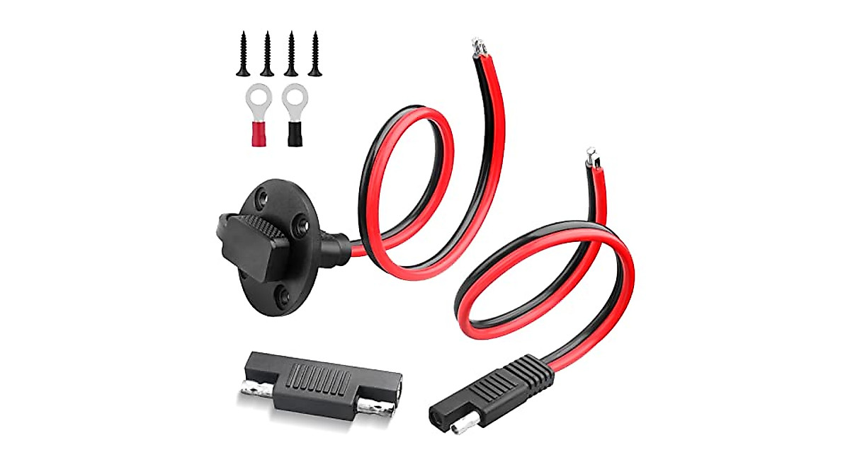 PAEKQ 12AWG Weatherproof Solar SAE Power Socket Sidewall Port SAE Quick ...