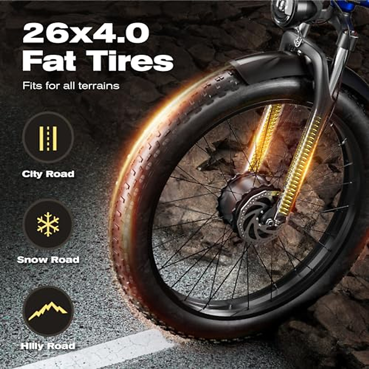 EDIKANI Electric Mountain Bike 26'' Dual Motor 1500W 48V 18Ah Ebike for Adult, 35mph 32 Mileage Pedal Assist 70 Miles Electric Moped, 35° Uphill Hydraulic Brake Fat Tire E Bicycles for Hilly Terrain