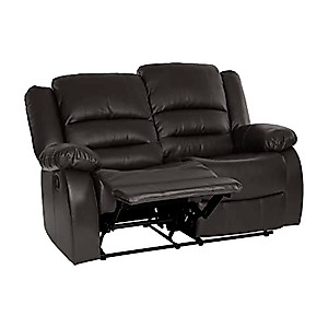 Lexicon Azrael Faux Leather Double Manual Reclining Loveseat, 62" W, Brown