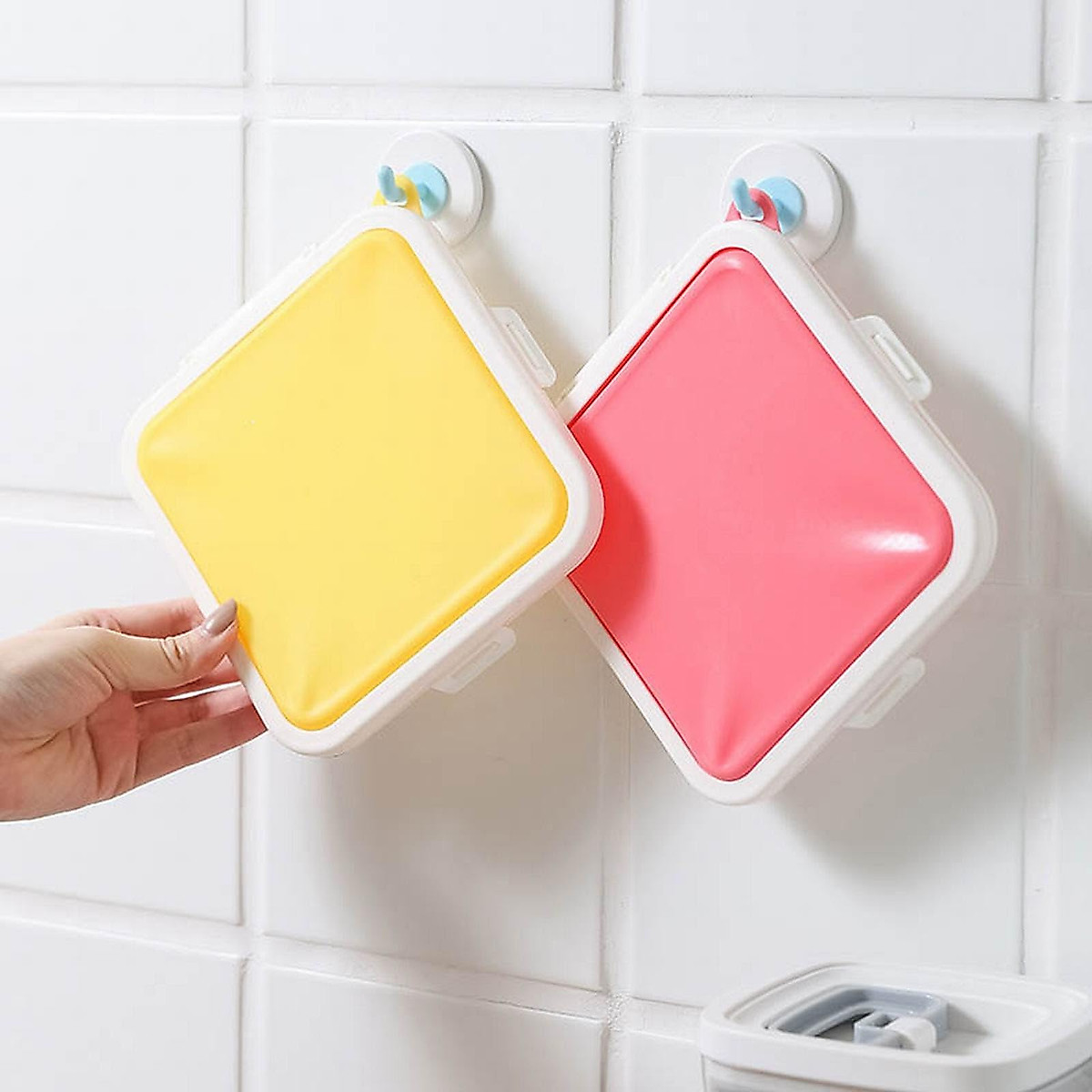 Sandwich Containers, Silicone Sandwich Storage With Snap-Off Sandwich Box Reusable Sandwich Holder For Snacks Storage (Pink)