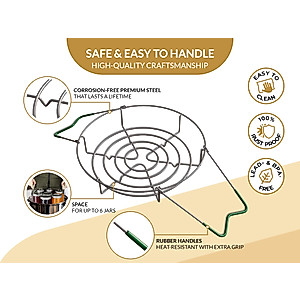 BELLA COOKS Canning Supplies Starter Kit - 7-in-1 Canning Set - Incl. Canning Funnel, Canning Rack, Canning Jar Lifter, Jar Wrench, Tongs & more