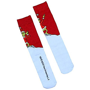 Dr Seuss The Grinch Character Design Adult Holiday 3 Pair Crew Socks