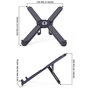 Welltekk Laptop Stand, Aluminum Computer Riser, Ergonomic Portable Laptop Tablet Riser for Desk, Compatible with 10 to 15.6 inch Laptops and iPad Devices (Gray)