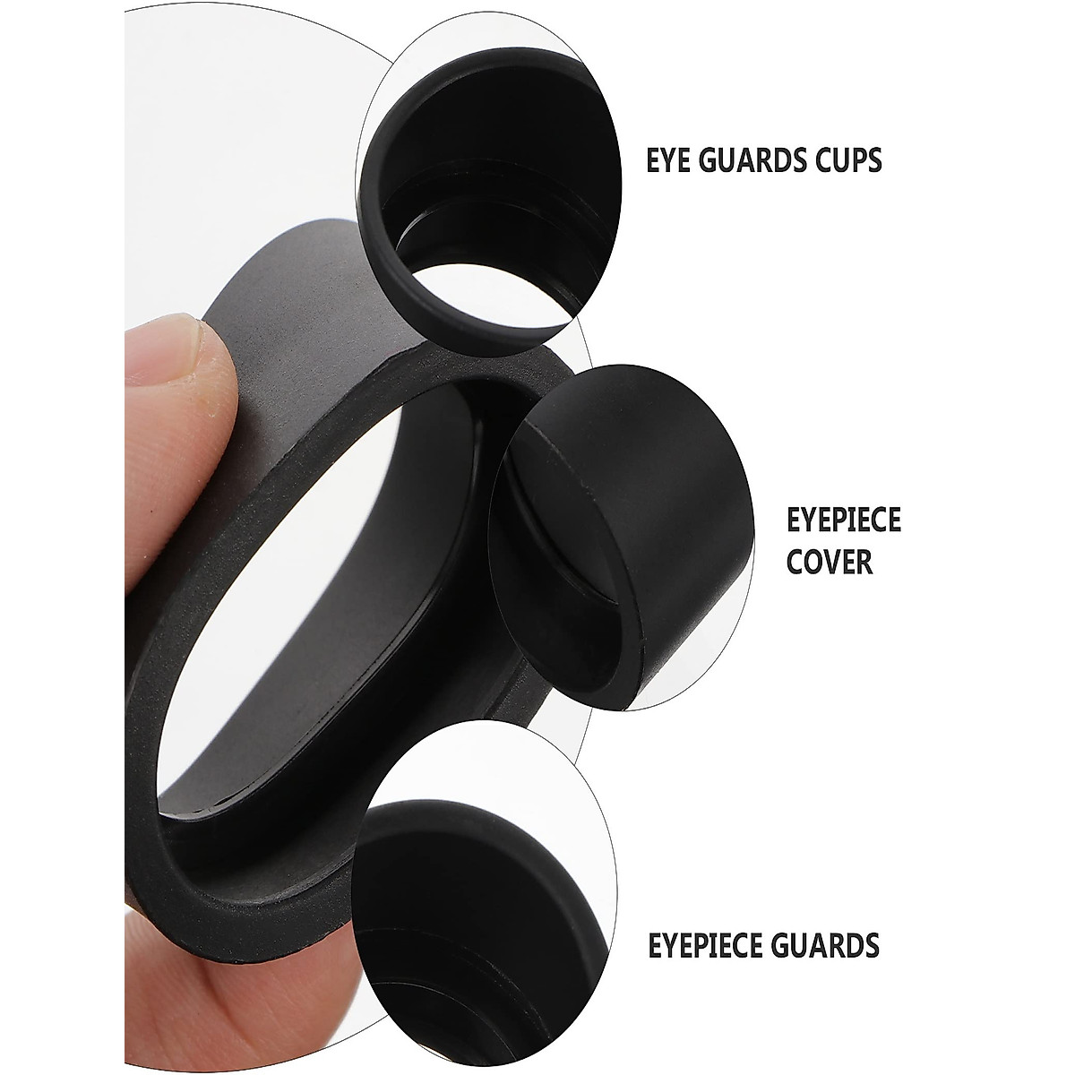 TEHAUX Binocular Lens Caps 2PCS Eyepiece Cover Eyepiece Guard Soft Rubber 37mm Diameter Stereo Microscope Accessory for 32-37mm Stereo Microscope (Oblique Angle) Binocular Lens Covers 1
