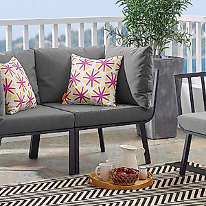 Modway Riverside Outdoor Furniture, Corner Chair, Gray Charcoal